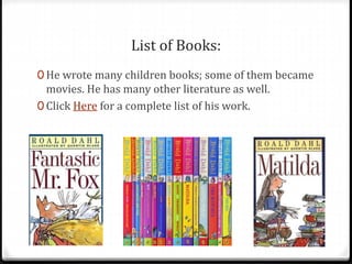 Amazing Author Presentations: Roald Dahl | PPTX