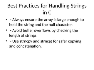 All_About_Strings_in_C_Programming.pptxn | PPT