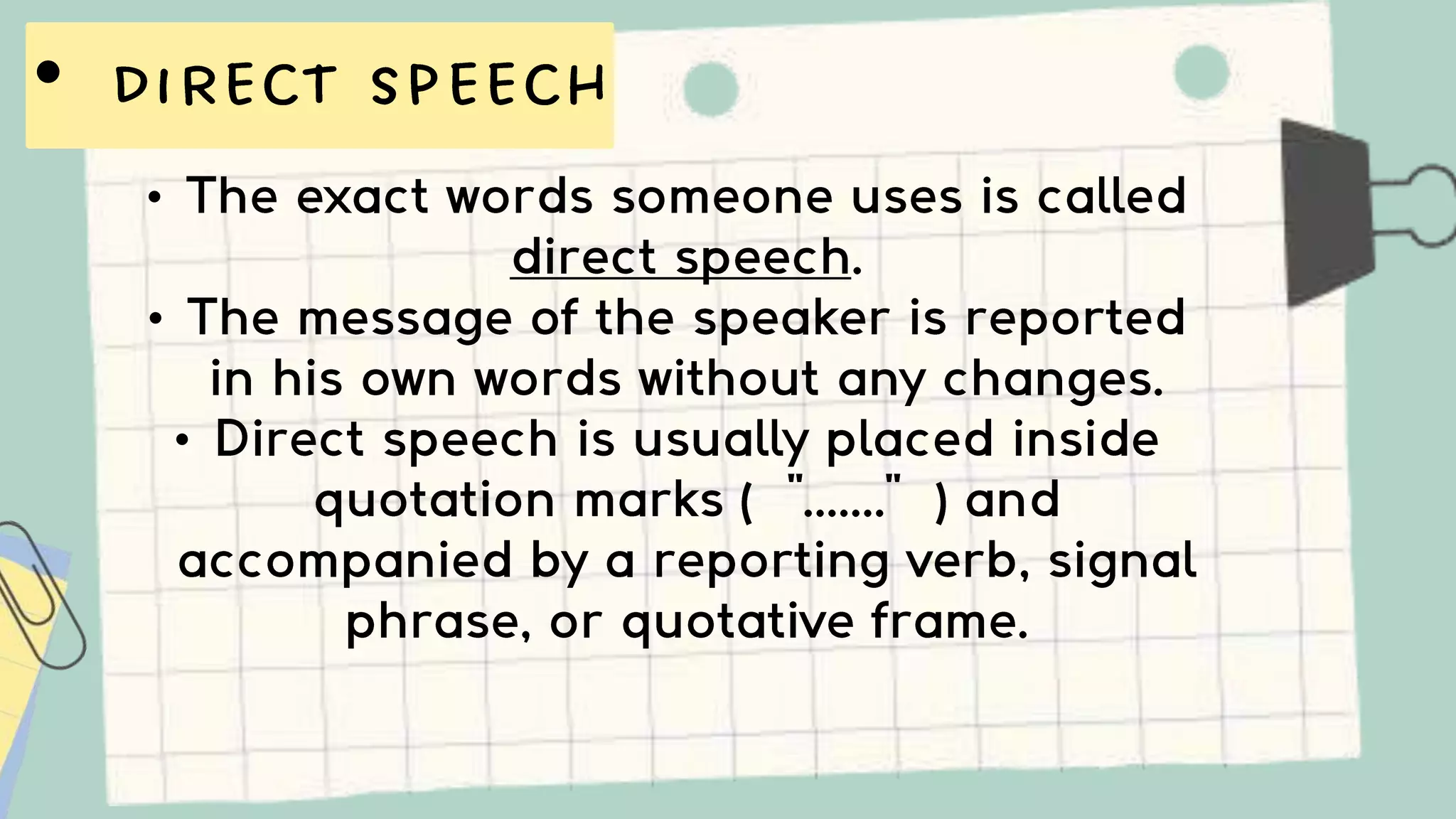 Direct and Reported speech | PPTX