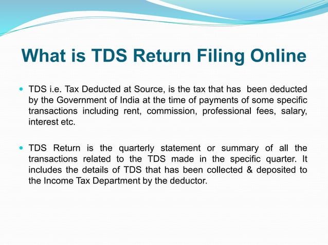 All About TDS Return Filing Online 2024.pptx | Personal Taxes | Personal Finance