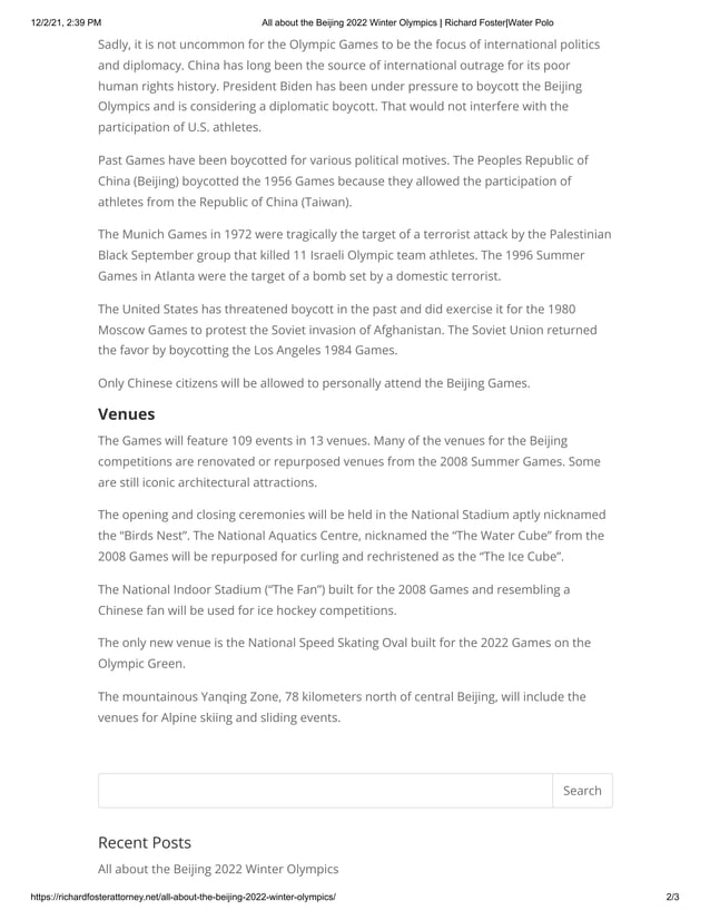 All About The Beijing 2022 Winter Olympics | PDF