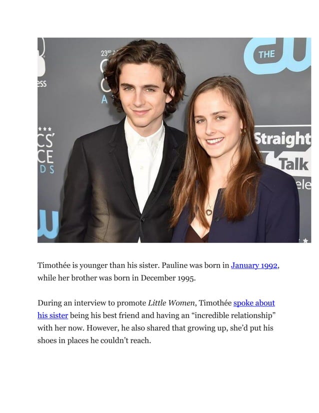 All About Timothée Chalamets Sister Sex Lives Of College Girls Star Pauline Chalametpdf