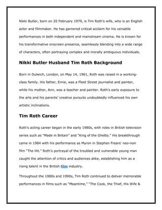 All About Tim Roth Wife - Nikki, Her Family and Loss of Child.pdf