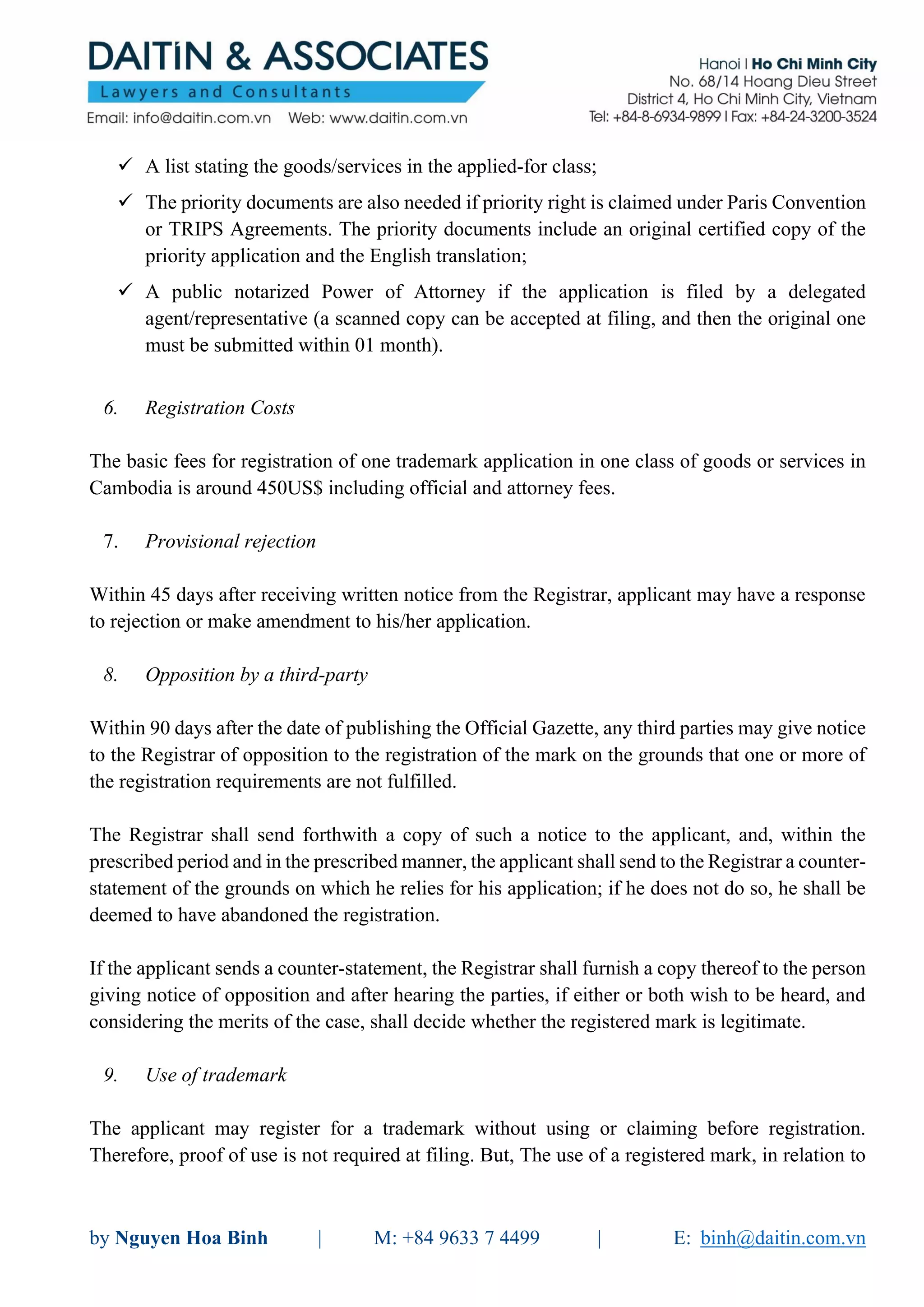 All about trademark in cambodia | PDF