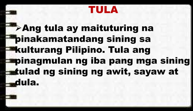 Ang Tula at ang mga Elemento Nito .ppt