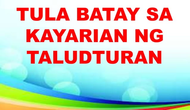 Ang Tula at ang mga Elemento Nito .ppt