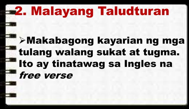 Ang Tula at ang mga Elemento Nito .ppt
