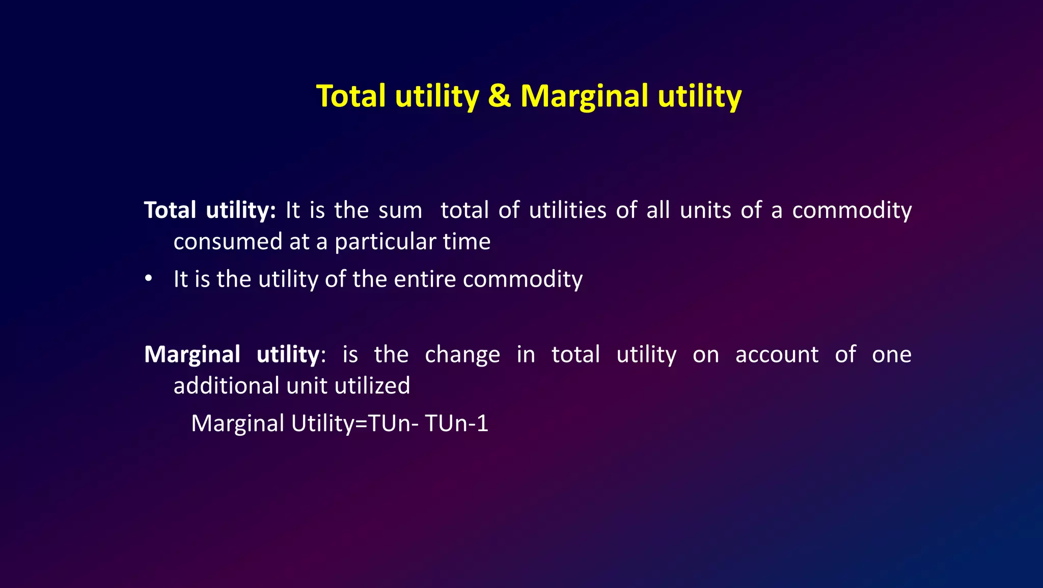 Utility - Concept and Types - Law of Diminishing Marginal Utility ...