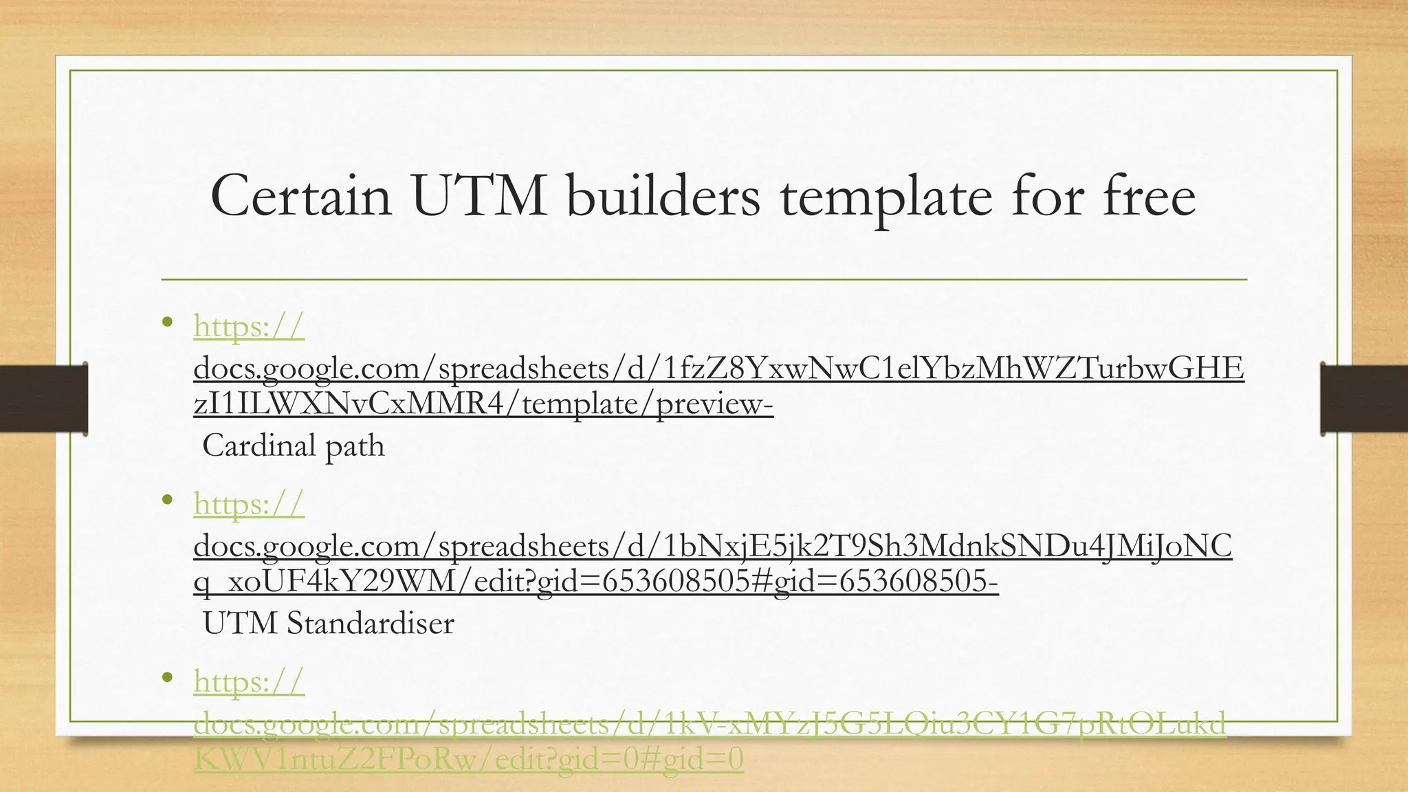 All about UTMs and UTM Sheets UTM Builders | PPTX
