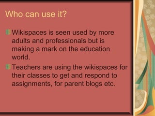 All about wikispaces | PPT