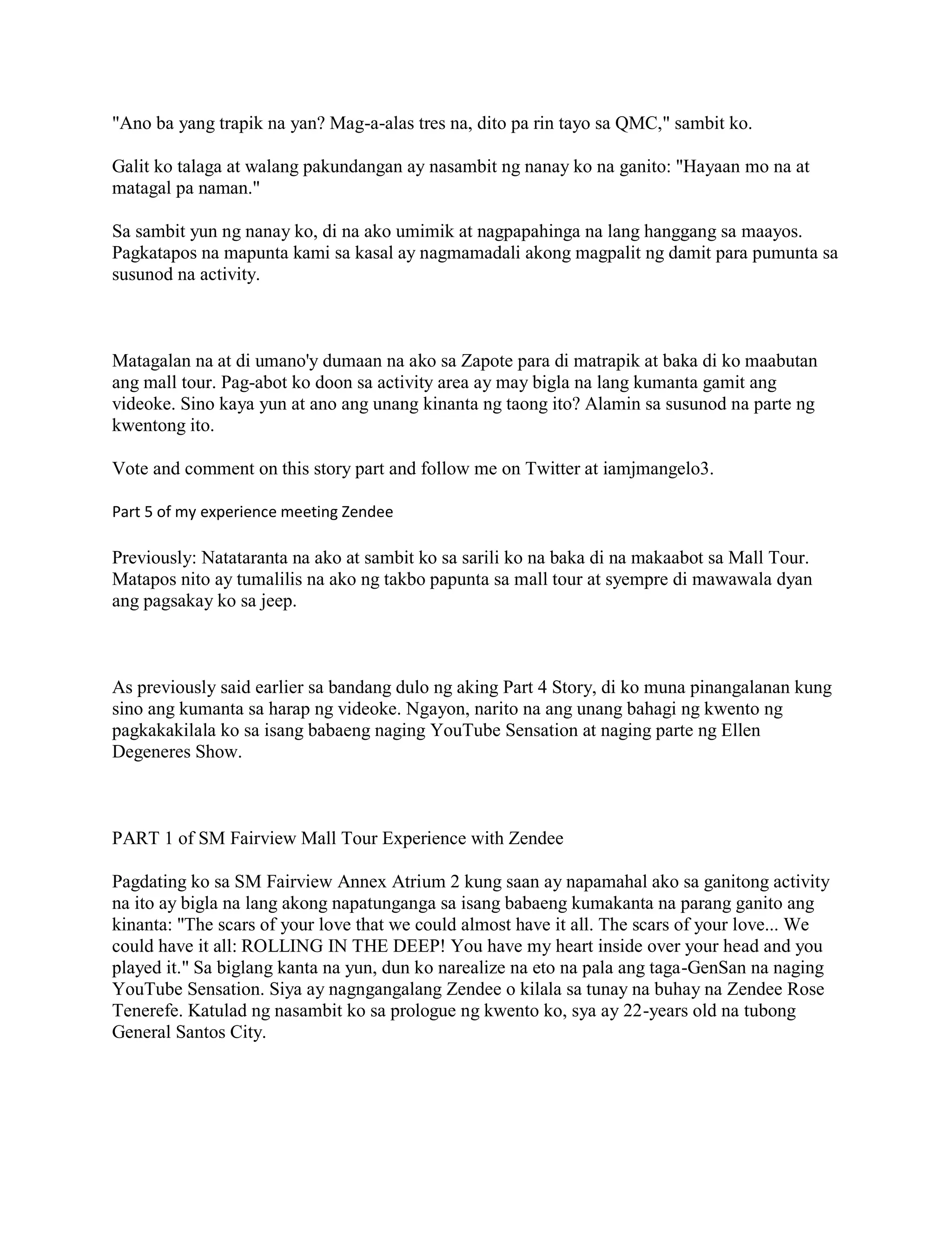 All about zendee tenerefe and my experience meeting her | PDF