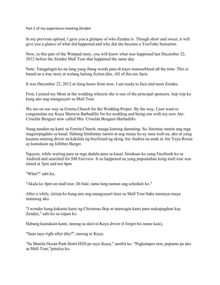 All about zendee tenerefe and my experience meeting her | PDF