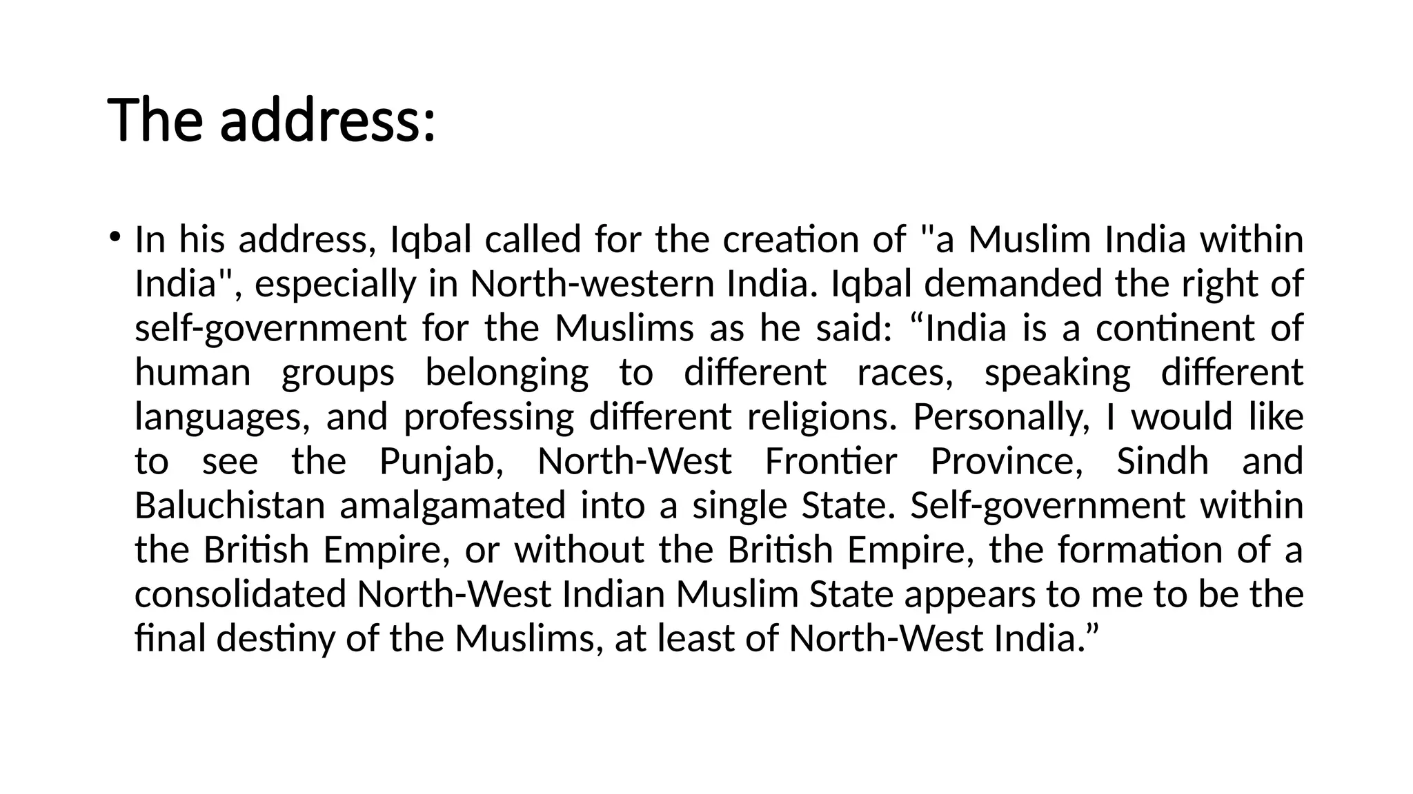 Allahabad Address.pptx ideology of Pakistan | PPTX