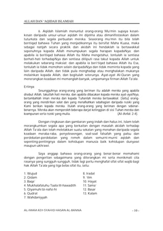 Allah dalam aqidah islamiah hasan al banna | PDF
