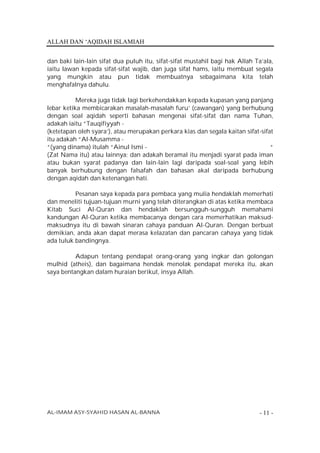 Allah dalam aqidah islamiah hasan al banna | PDF