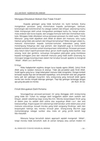 Allah dalam aqidah islamiah hasan al banna | PDF