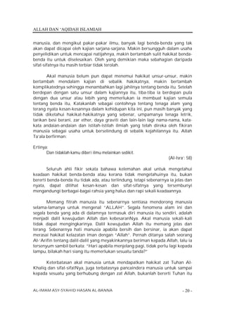 Allah dalam aqidah islamiah hasan al banna | PDF