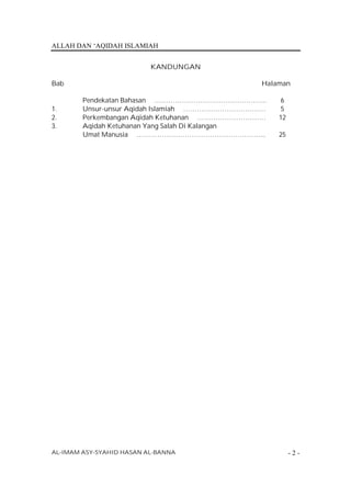 Allah dalam aqidah islamiah hasan al banna | PDF