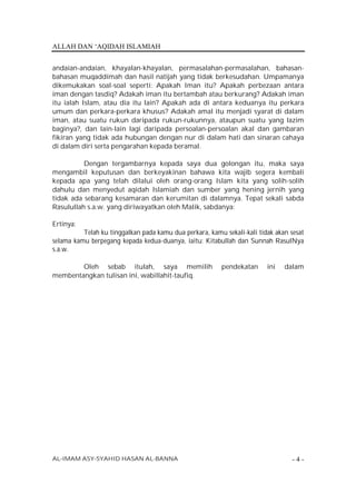Allah dalam aqidah islamiah hasan al banna | PDF