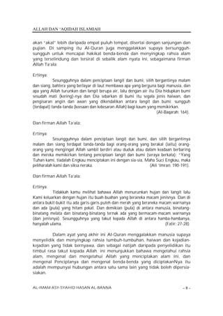 Allah dalam aqidah islamiah hasan al banna | PDF