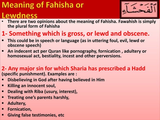 Allah forbids fahisha | PPTX | Islam | Religion & Spirituality