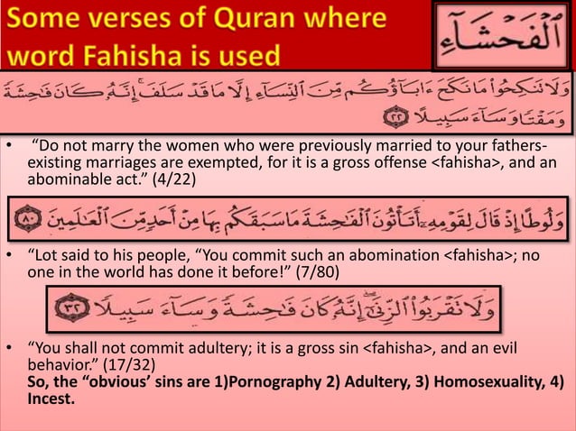 Allah forbids fahisha | PPTX | Islam | Religion & Spirituality