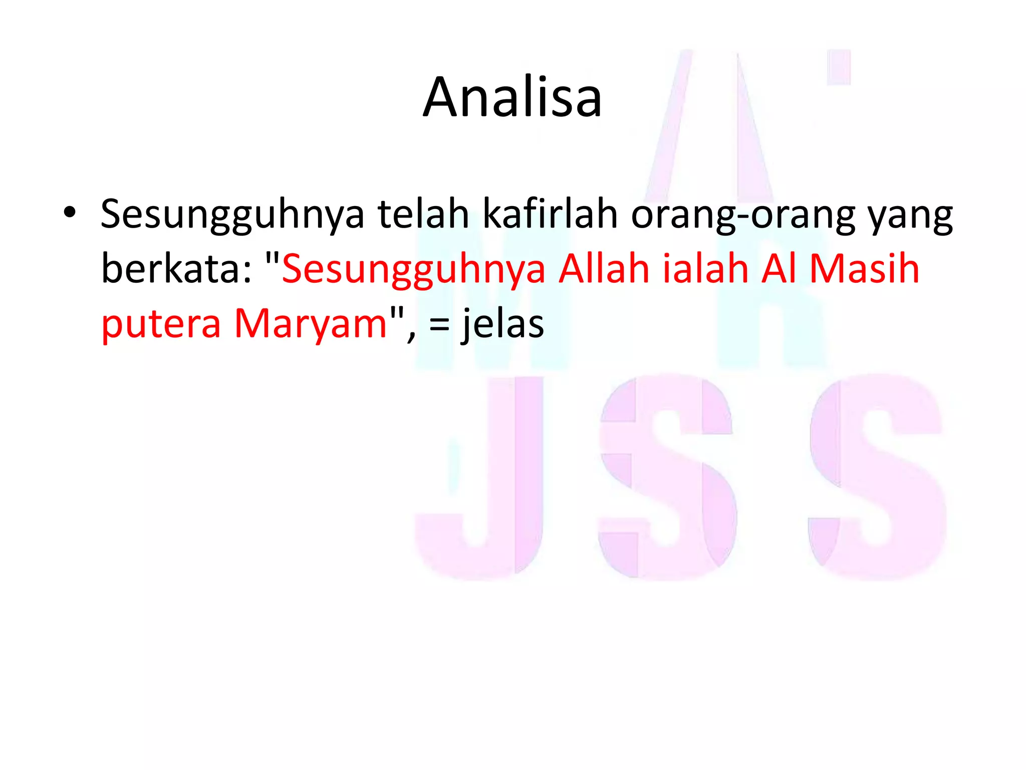 Allah isa almasih, muslim, bani israel sama | PPTX