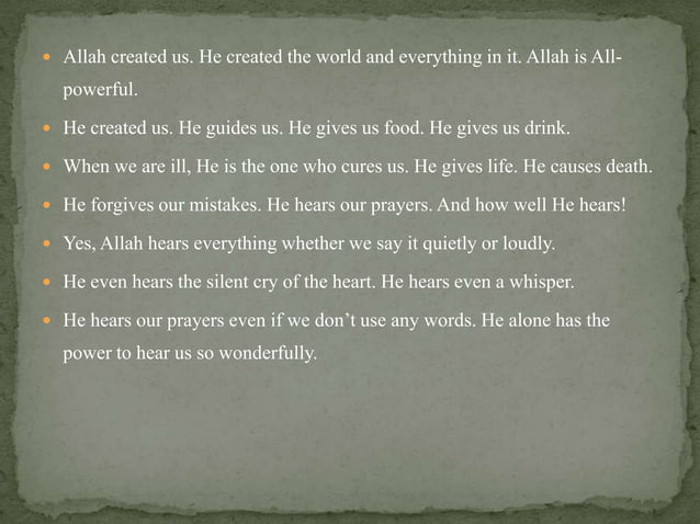 Allah is all hearing (as samee) | PPTX | Islam | Religion & Spirituality