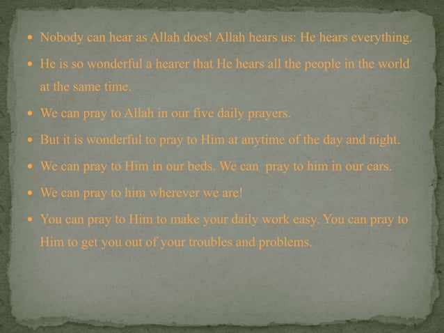 Allah is all hearing (as samee) | PPTX | Islam | Religion & Spirituality