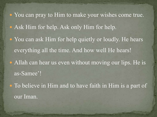Allah is all hearing (as samee) | PPTX | Islam | Religion & Spirituality