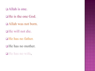 Allah is one | PPTX