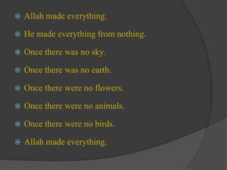 Allah is the creator | PPTX