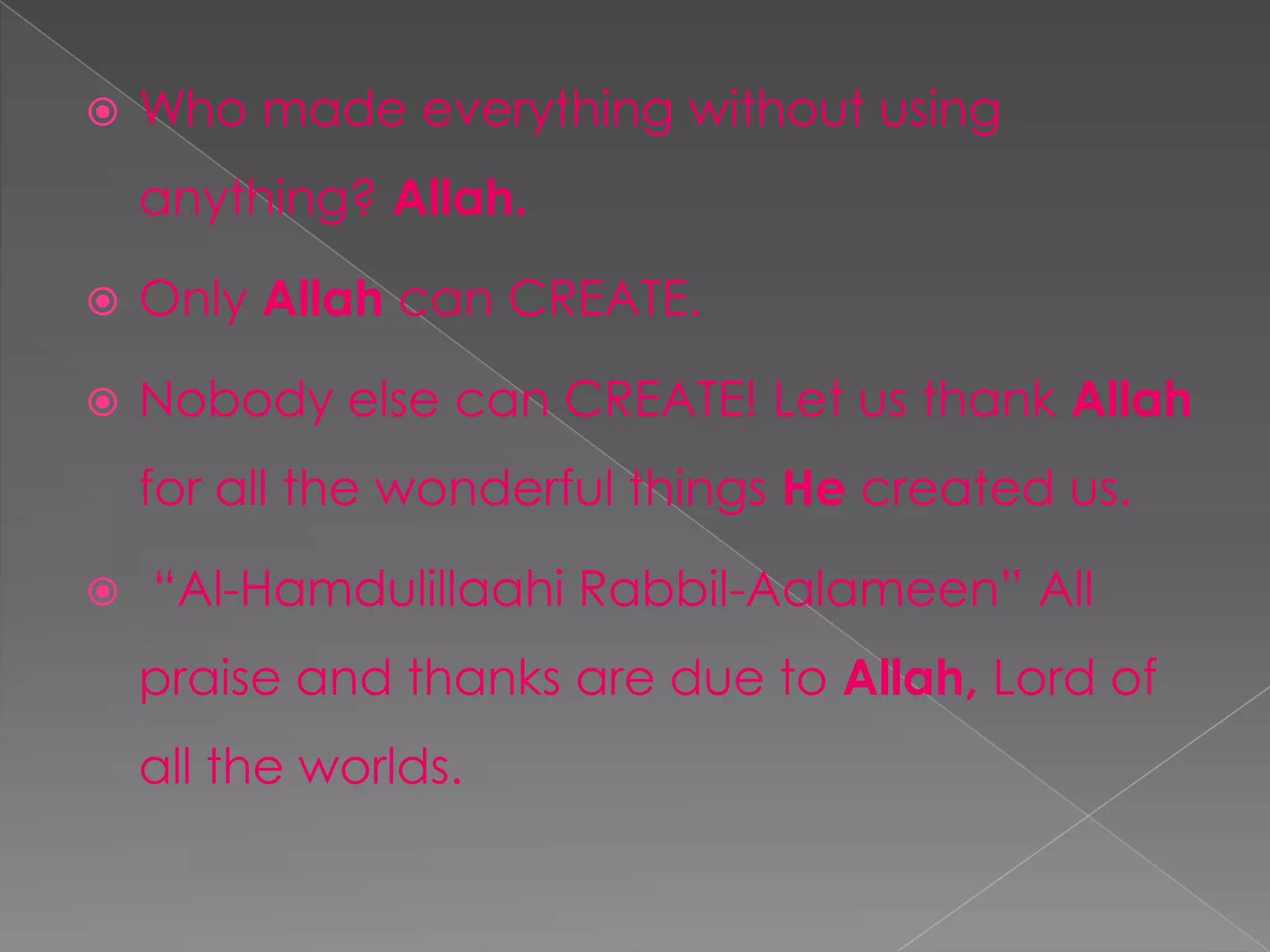 Allah is the creator | PPSX