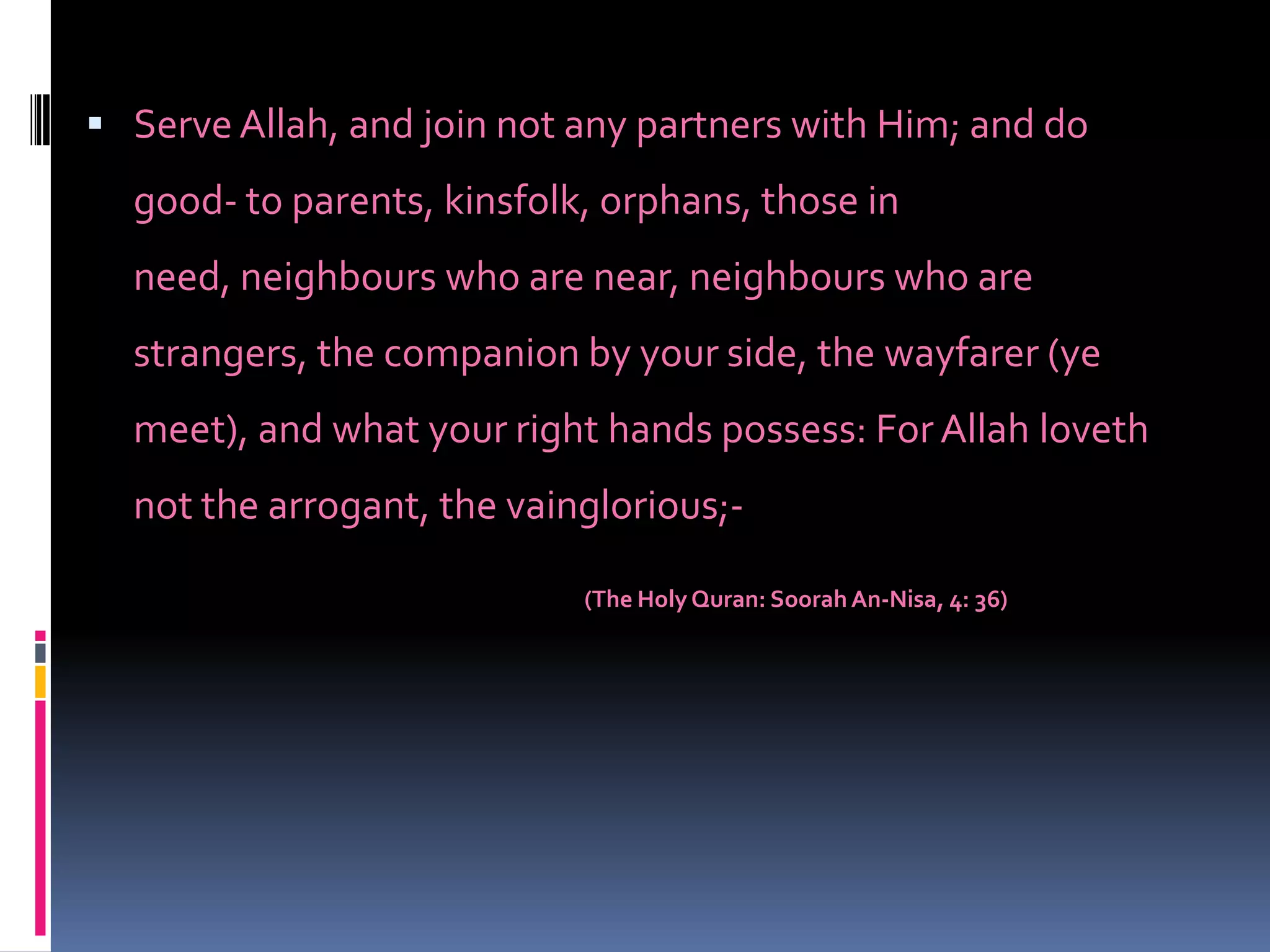 Allah loveth not the arrogant | PPSX