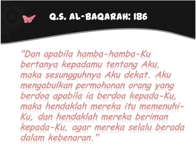 Allah mengabulkan doa setiap orang | PPT