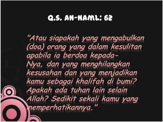 Allah mengabulkan doa setiap orang | PPT