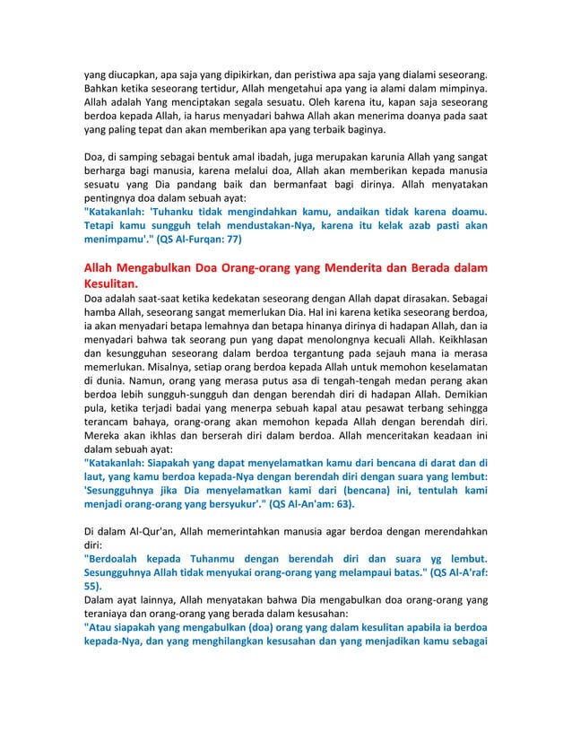 Allah mengabulkan doa setiap orang | PDF