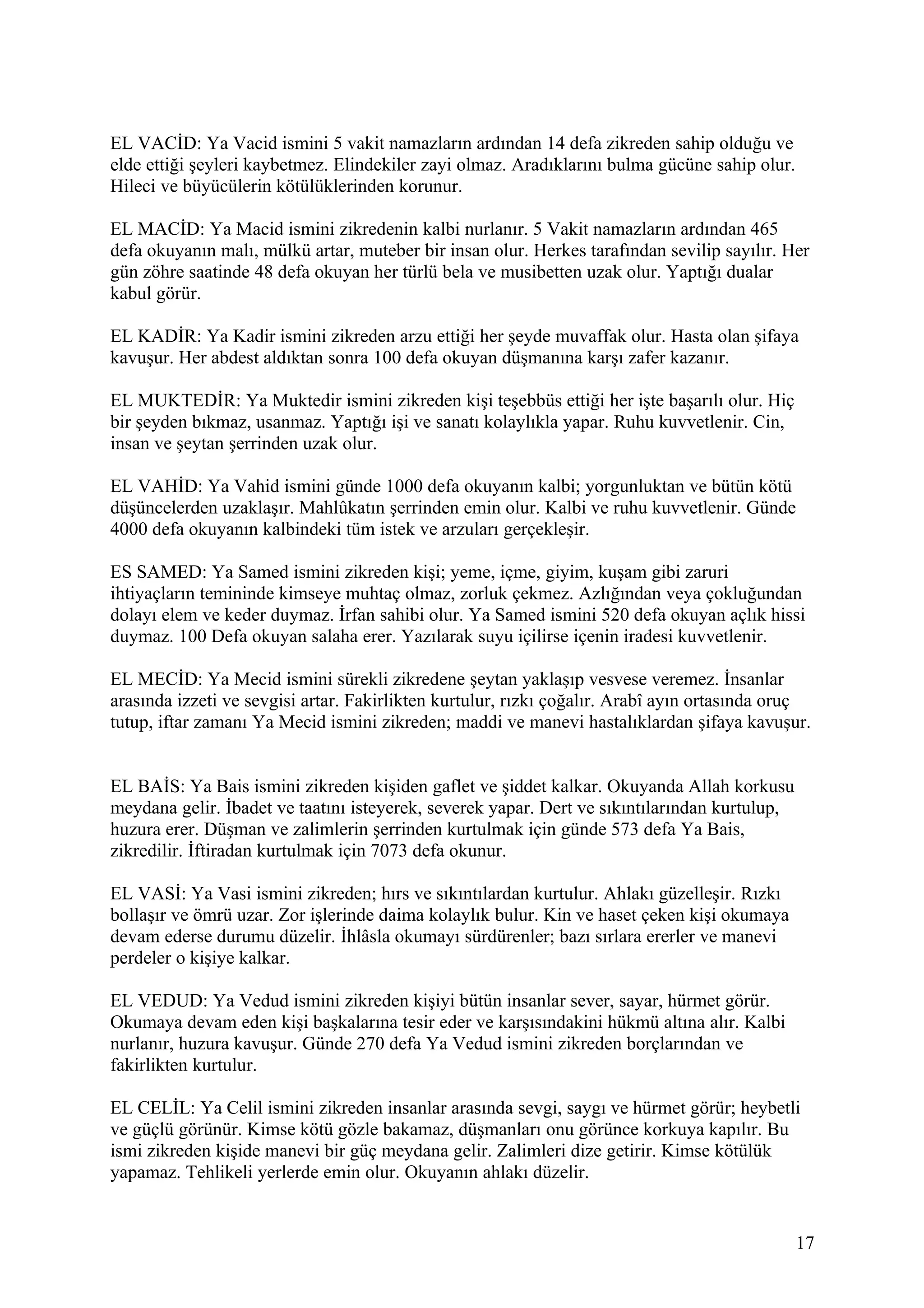 Allah ın 99 isminin kısaca anlamları esma | DOC