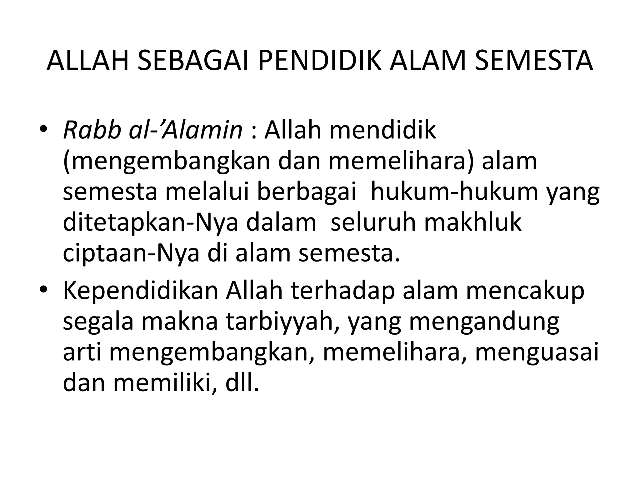 Allah sebagai pendidik | PPTX