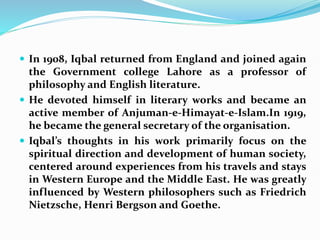 Allama Muhammad Iqbal (1877-1938) lecture 3.pptx