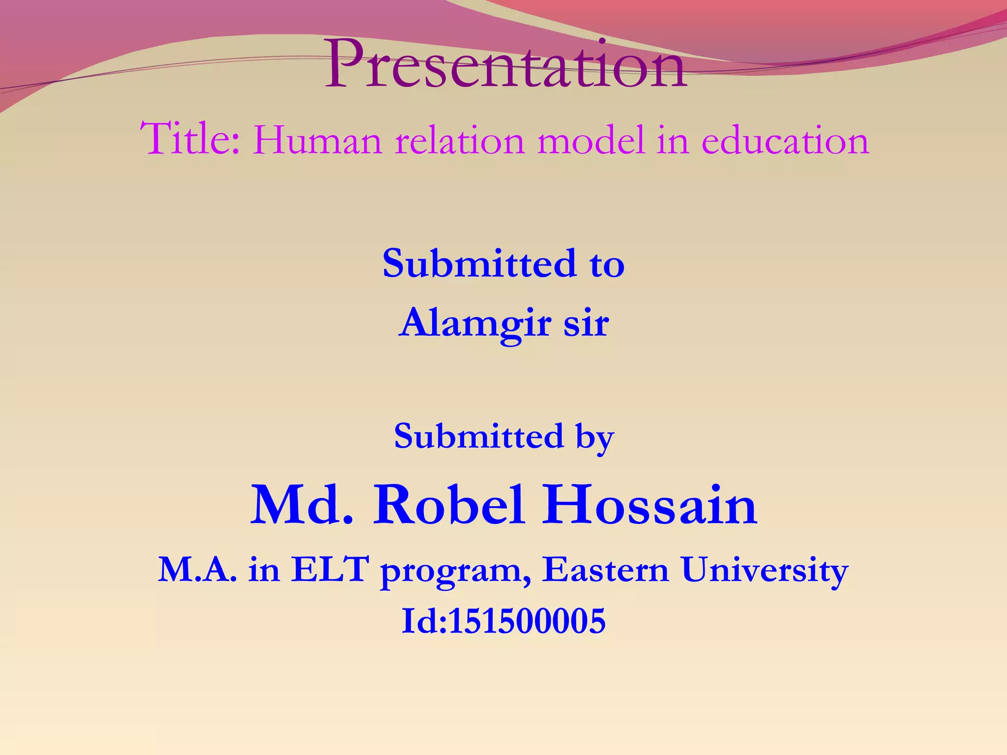 Human relation model | PPT