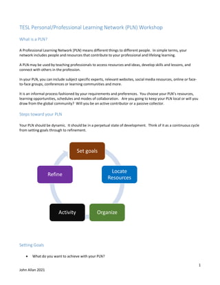 Professional Learning Network 2021 hand out | PDF
