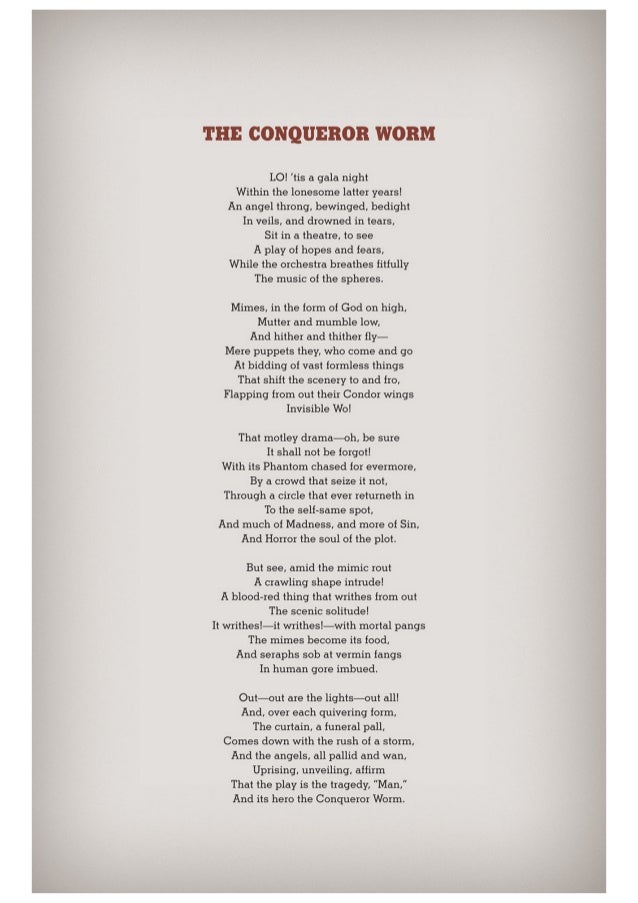Allan poe's the conqueror worm