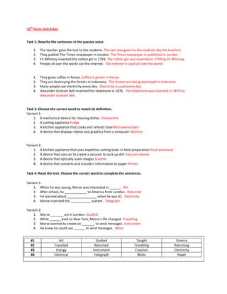 All Assessments 10th form | PDF
