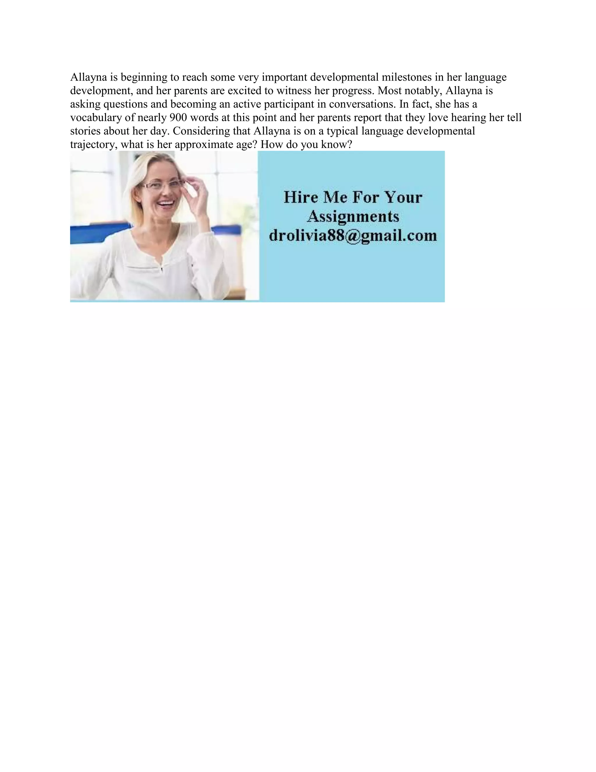 Allayna is beginning to reach some very important developmental milest.docx
