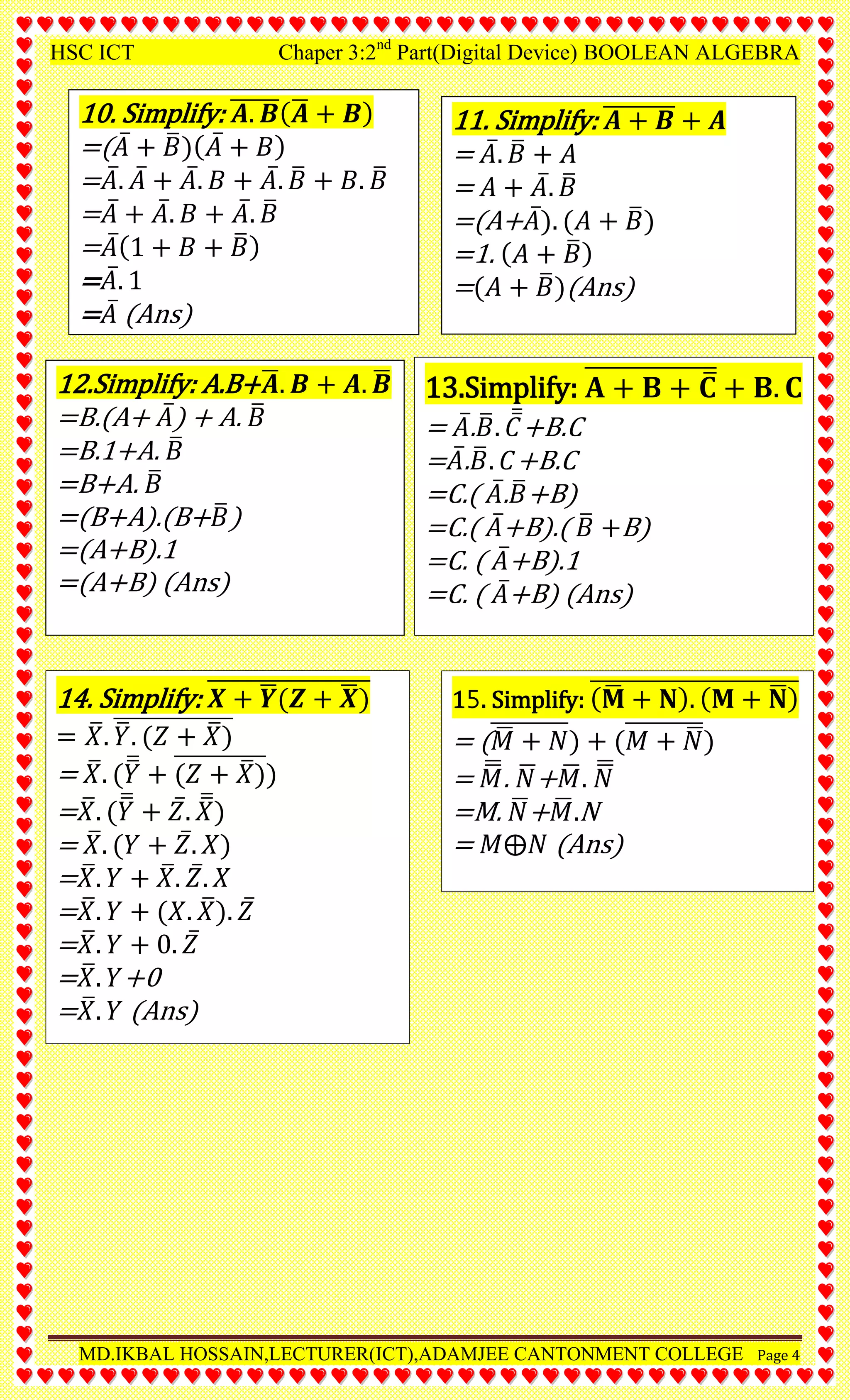 BOOLEAN ALGEBRA ALL PDF | PDF | Programming Languages | Computing