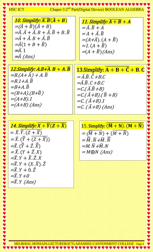 BOOLEAN ALGEBRA ALL PDF | PDF