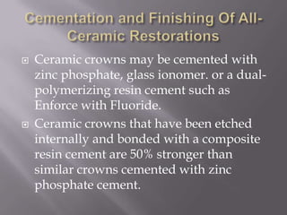 All ceramic restorations | PPTX