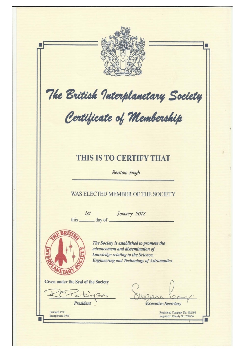 Certificates And Honours certificates-and-honours