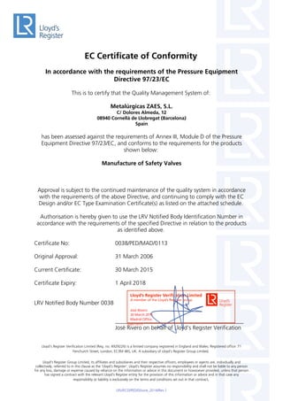 All certifications zaes | PDF